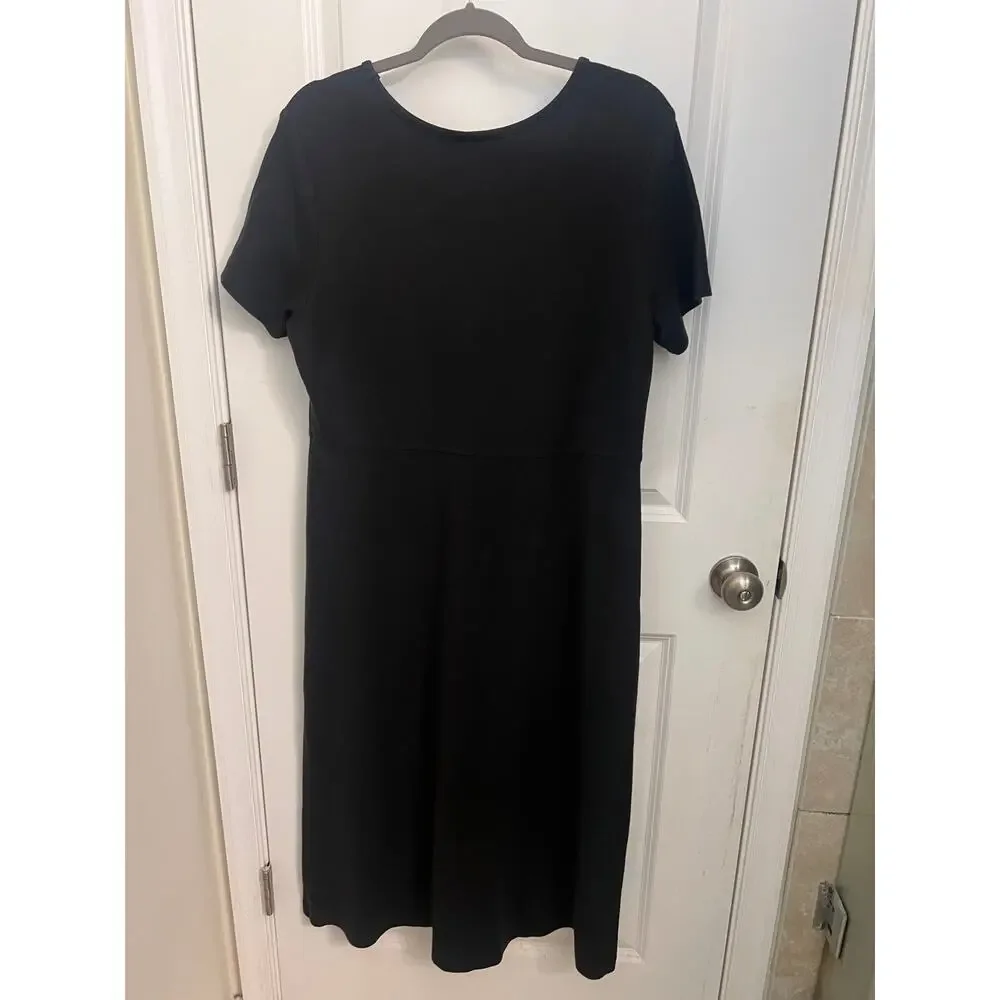 L.L. Bean | Dresses | Llbean Womens Supima Cotton Modal Black L Midi ...